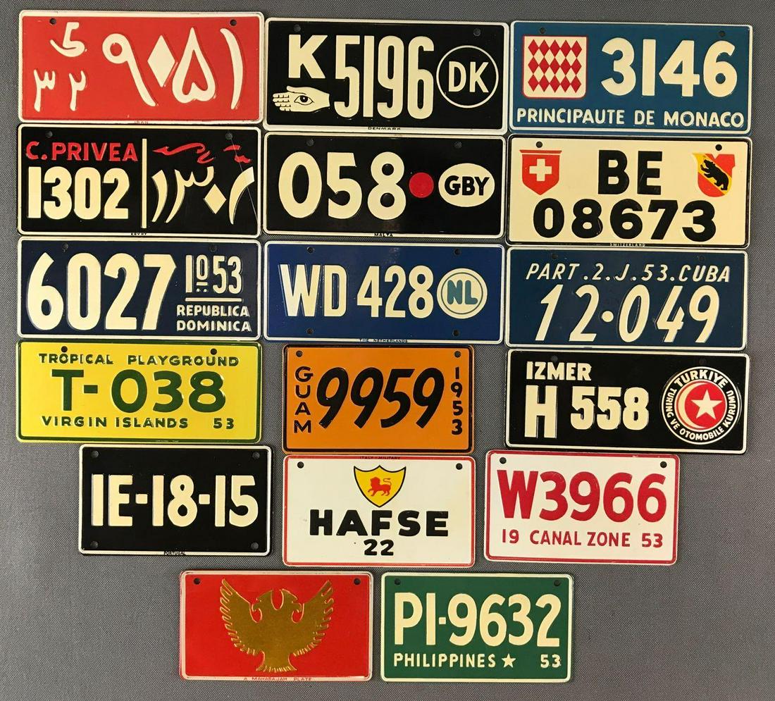 Group Of 17 Vintage Collectible Tin License Plates