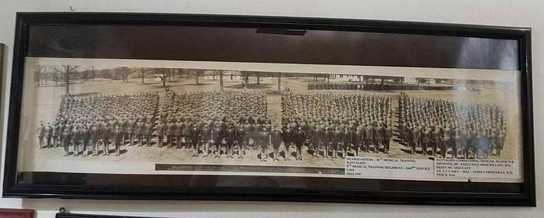 Ww2 1943 36th, 8th & 1643rd Camp Grant Panoramic Photo.