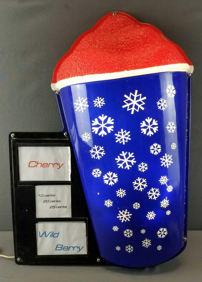 Vintage Icee Type Drink Lighted Display Sign