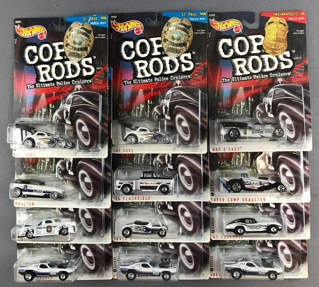 Group Of 12 Hot Wheels Cop Rods Series 2 Die Cast