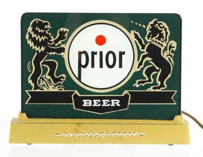 Vintage Budweiser Beer Reverse Painted Glass Counter Sign Working