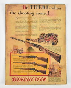 1934 Winchester Advertising Cardboard Display Sign