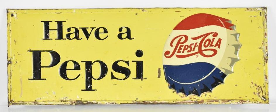 Vintage Pepsi Cola Advertising Metal Sign
