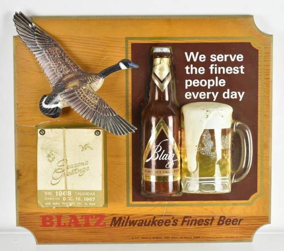 Vintage Blatz Beer Advertising Sign