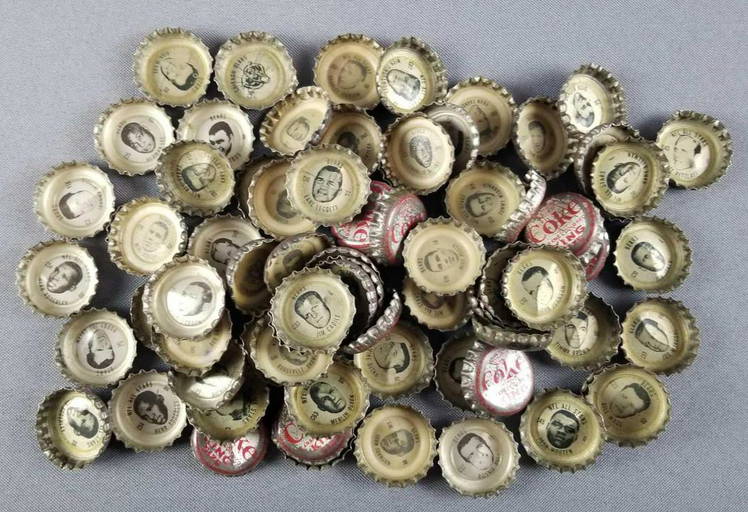 Group Of Vintage Coca Cola Bottle Tops Featuring