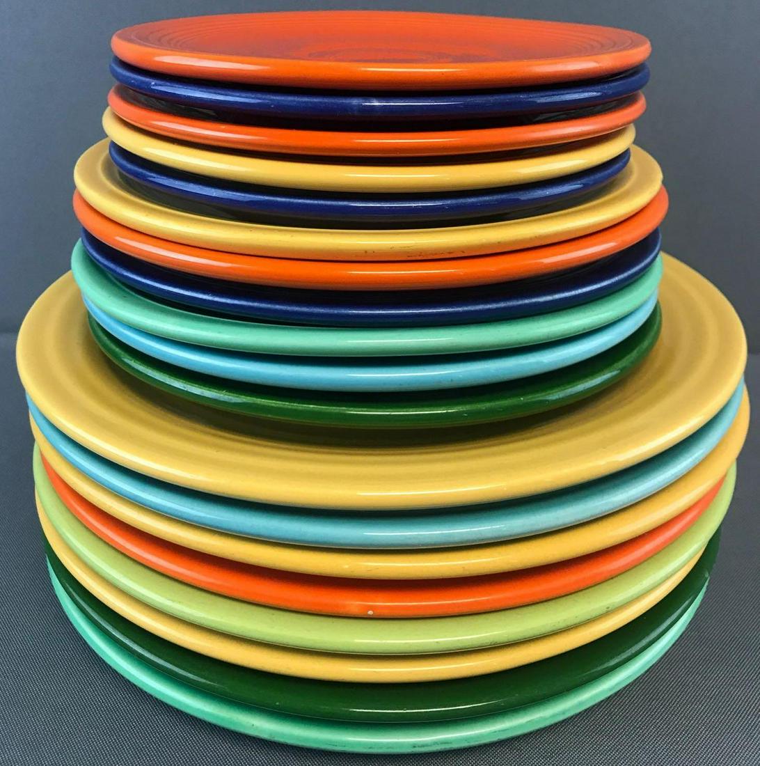 19 Piece Group Of Assorted Vintage Fiesta Ware Plates