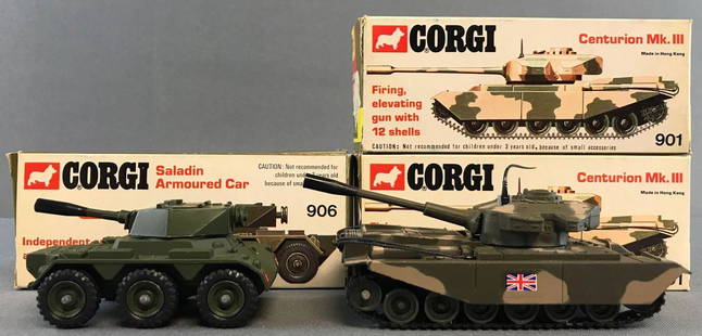 Group Of 3 Corgi Die Cast Tanks