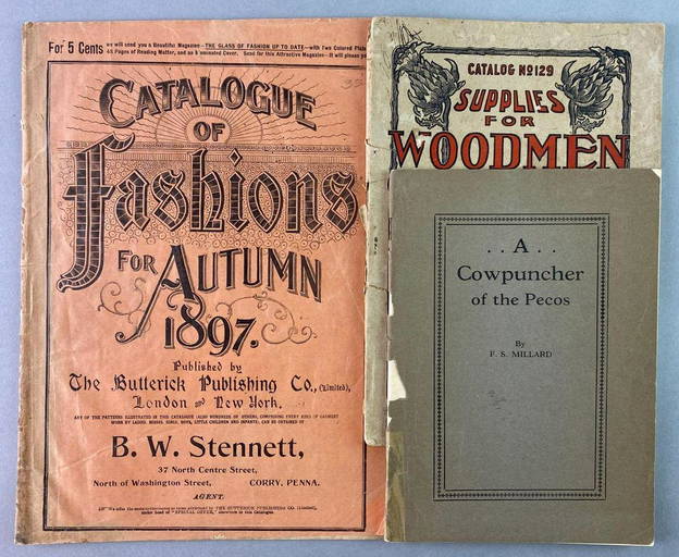 Group Of 3 Antique Catalogs And Cowboy Biography