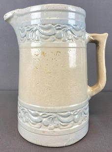 3 Red Wing Stoneware Pc's & Blue Band Pitcher