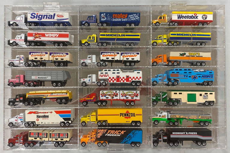 Group Of 21 Matchbox Die Cast Tractor Trailers