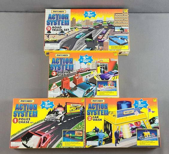 Group of 4 Matchbox Action System play sets (#0466) on Oct 09, 2021 ...