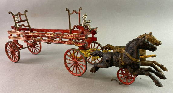 Wilkins Cast Iron Fire Ladder Wagon