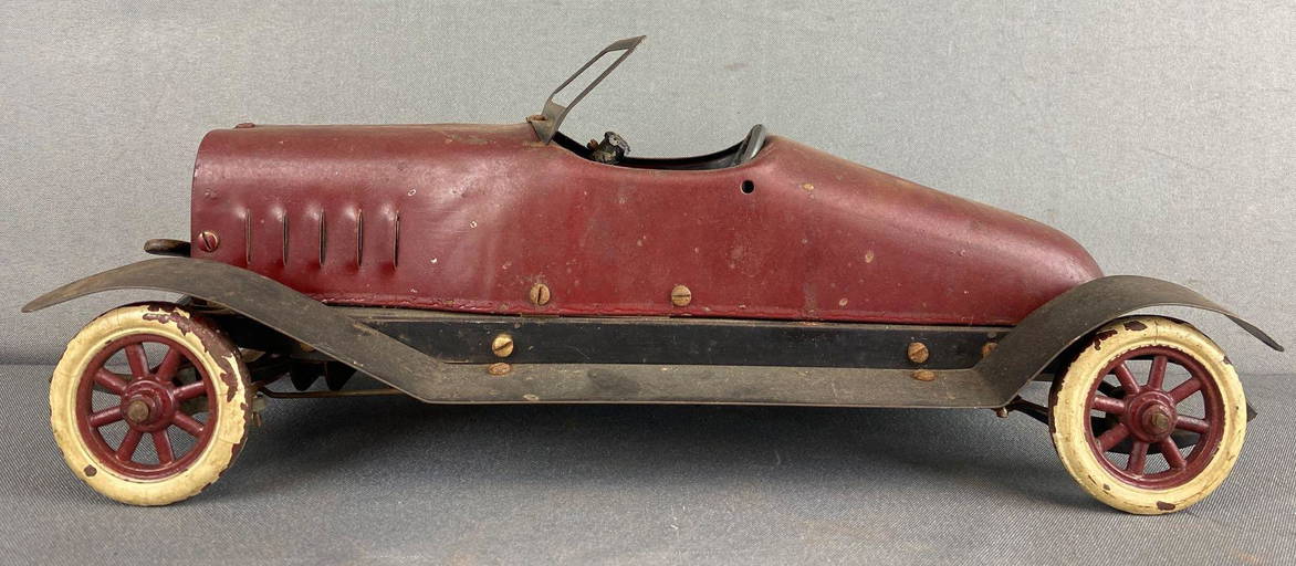 Structo Pressed Steel Stutz Bearcat Racecar Wind Up Toy