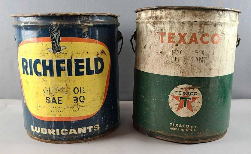 2 Advertising Oil Buckets