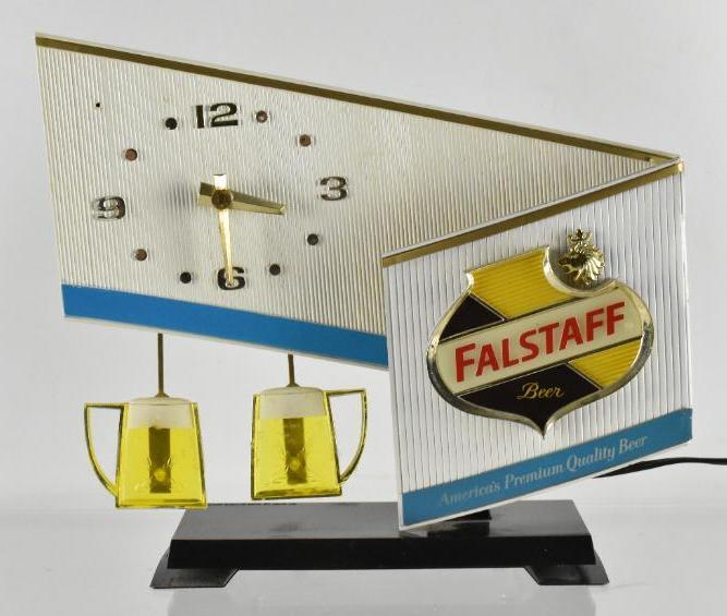 Vintage Falstaff Light Up Advertising Motion Beer Clock