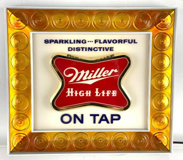 Miller High Life Light Up Advertising Beer Sign