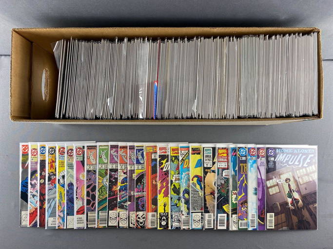 Long Box Of Dc And Marvel Comic Books