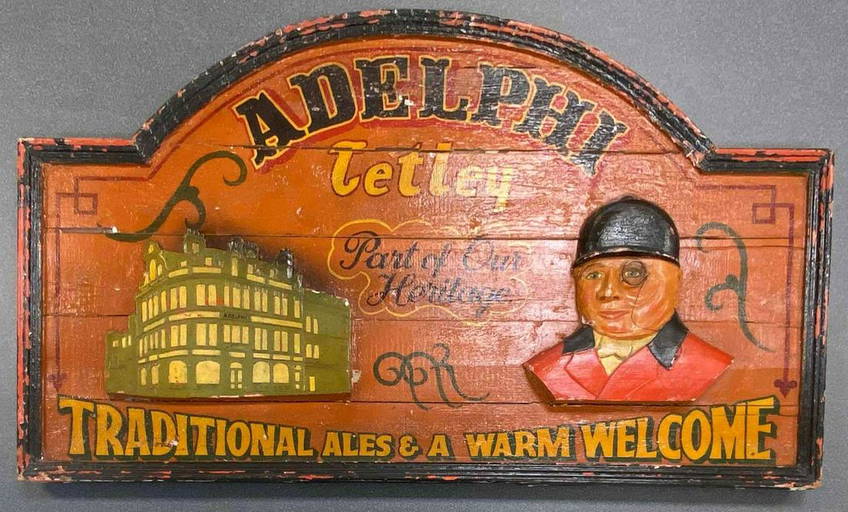 Large Wooden Adelphi Tetley Sign (#0344) on Feb 26, 2022 | Matthew ...