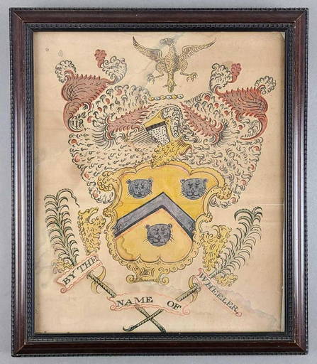 18th Century Heraldic Watercolor Wheeler Family Crest (#1083) on Feb 27 ...