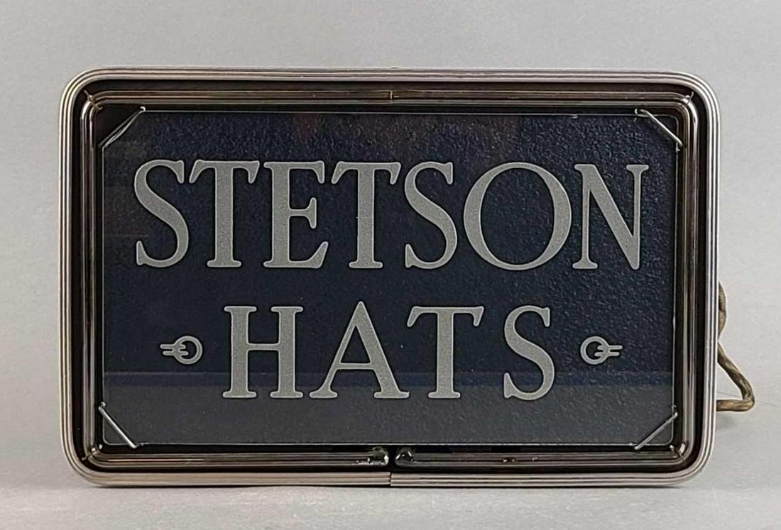 Vintage Stetson Hats Back Bar Neon Advertising Sign