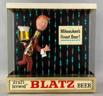 Blatz Beer Animated "running Waiter" Counter Sign