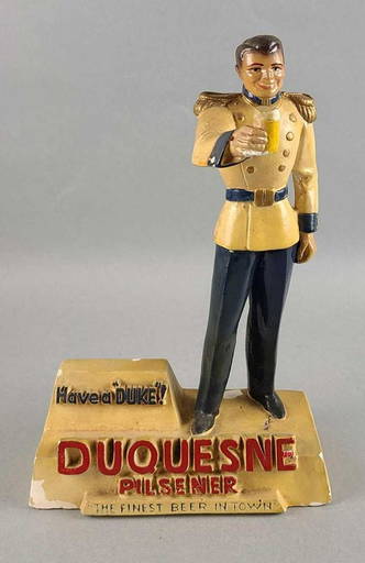 Vintage Duquesne Pilsener Advertising Chalk Statue
