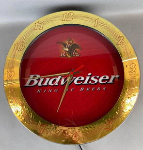 2000 Anheuser Busch Budweiser Round Neon Light Up Clock