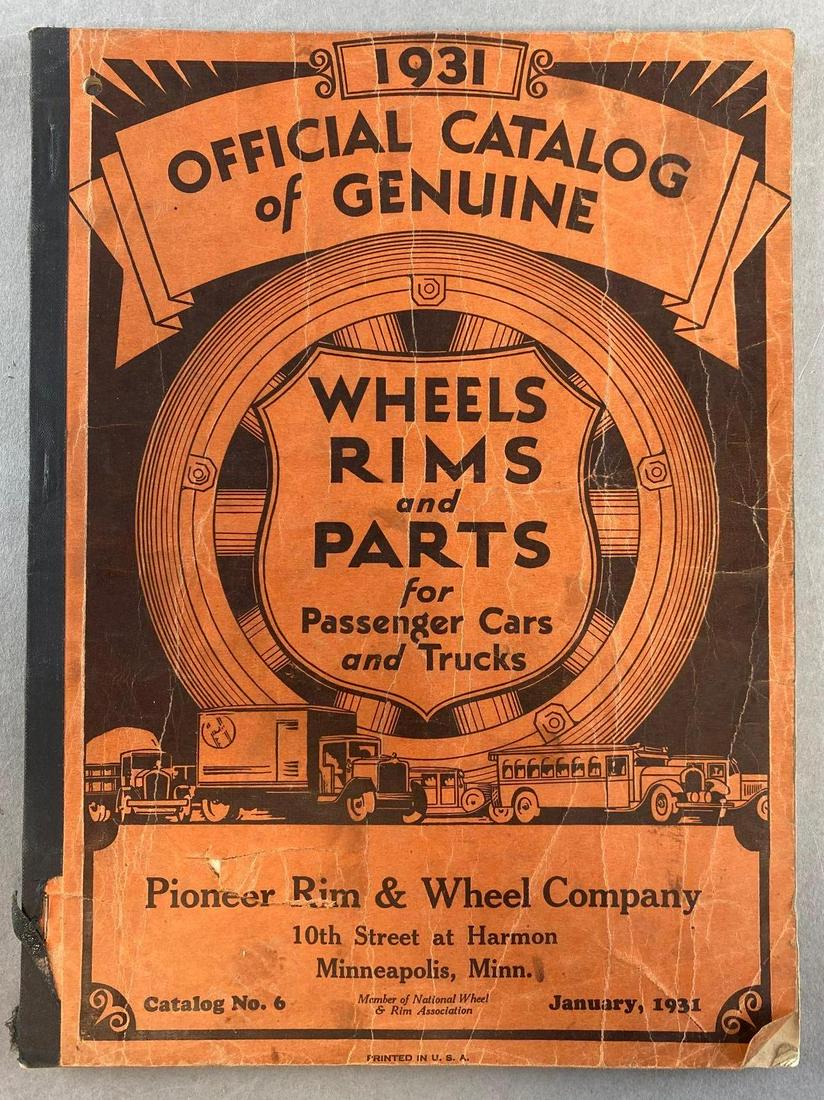 1931 Pioneer Wheel And Rim Catalog