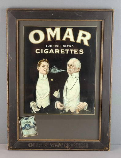 Omar Turkish Blend Cigarettes Framed Advertising