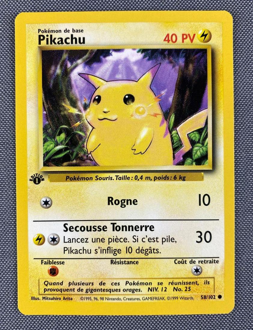 1999 Pokemon Very Rare 1st Edition French Base Pikachu Card
