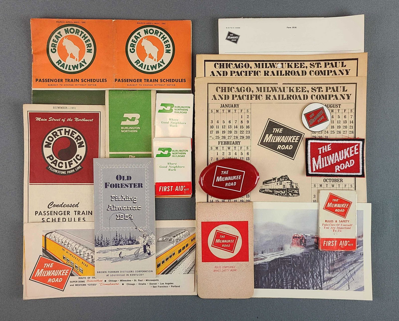 Group Of Railroad Schedules, Calendar, Paper
