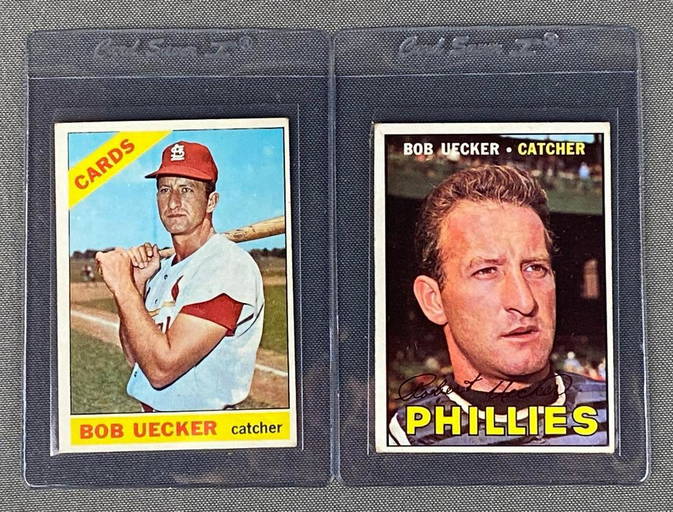 Group Of 2 Bob Uecker Baseball Cards