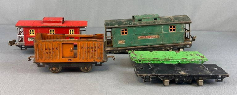 Group Of 5 Lionel Pre War O Scale Train Cars