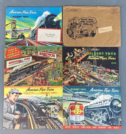 Group of 6 American Flyer S Gauge (5) Train Catalogs with (1) Envelope ...