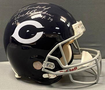 Dick Butkus Chicago Signed Blue Football