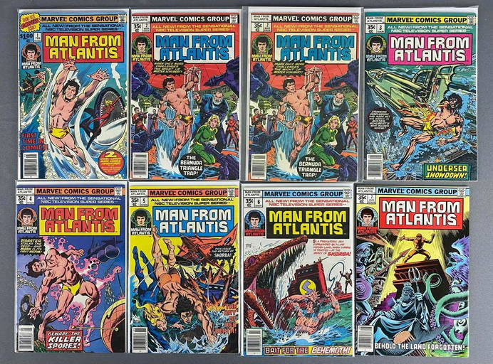 Group Of 8 Marvel Comics Man From Atlantis Comic Books