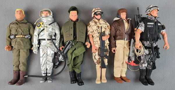 Group Of 6 Gi Joe Military Action Figures
