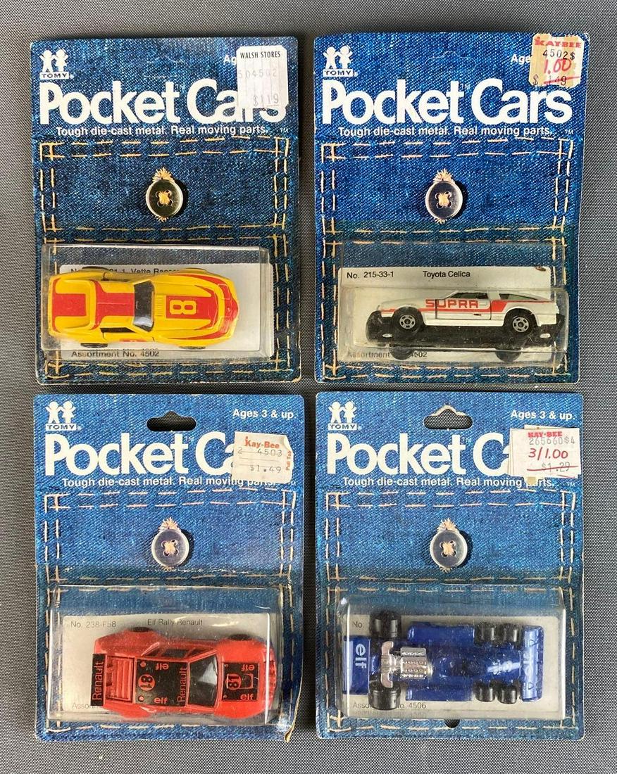 Group Of 4 Tomy Pocket Cars Die Cast Vehicles