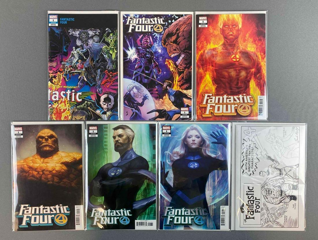Group Of 7 Marvel Fantastic Four No. 1 Variant Covers Comic Books