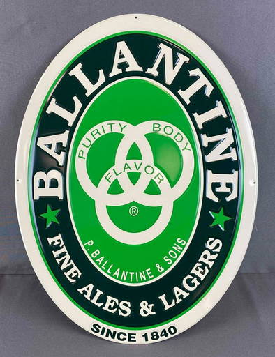Ballantine Metal Advertising Sign