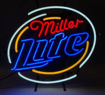 Miller Lite Beer Light Up Neon Advertising Sign