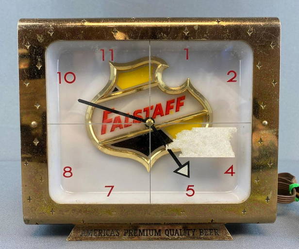 Falstaff Light Up Advertising Beer Clock