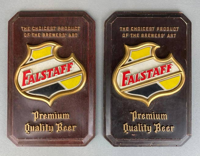Group Of 2 Falstaff Advertising Beer Signs