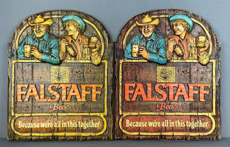 Group Of 2 Falstaff Advertising Vacuum Form Beer Signs