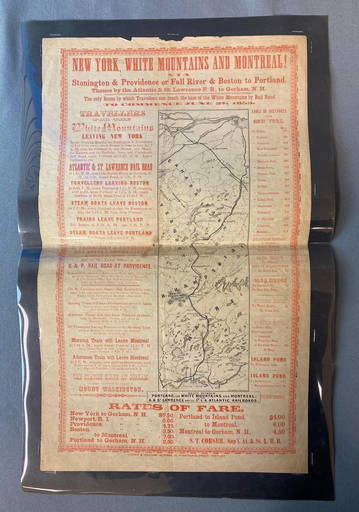 1853 Train Schedule And Map New York White Mountains