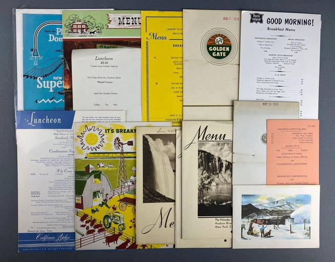 Group Of 10+ Railroad Menus