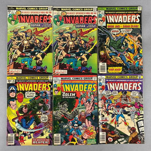 Group Of 6 Marvel The Invaders Comic Books