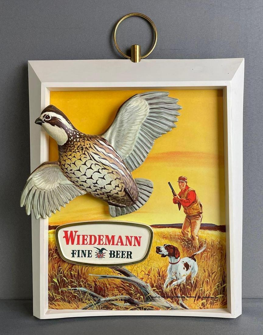 Vintage Wiedemann Beer Quail Hunting Advertising Sign