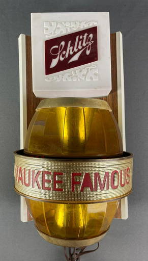 Vintage Schlitz Beer Light Up Rotating Motion Advertising Sign