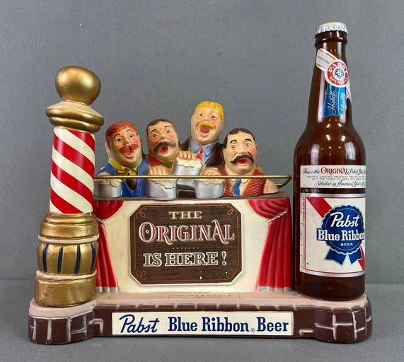 Vintage Pabst Blue Ribbon Beer Advertising Bar Back Statue